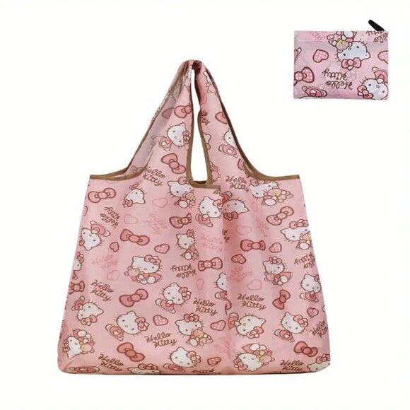 Bags | Nwt Hello Kitty Foldable Tote With Storage Pouch Pink | Poshmark